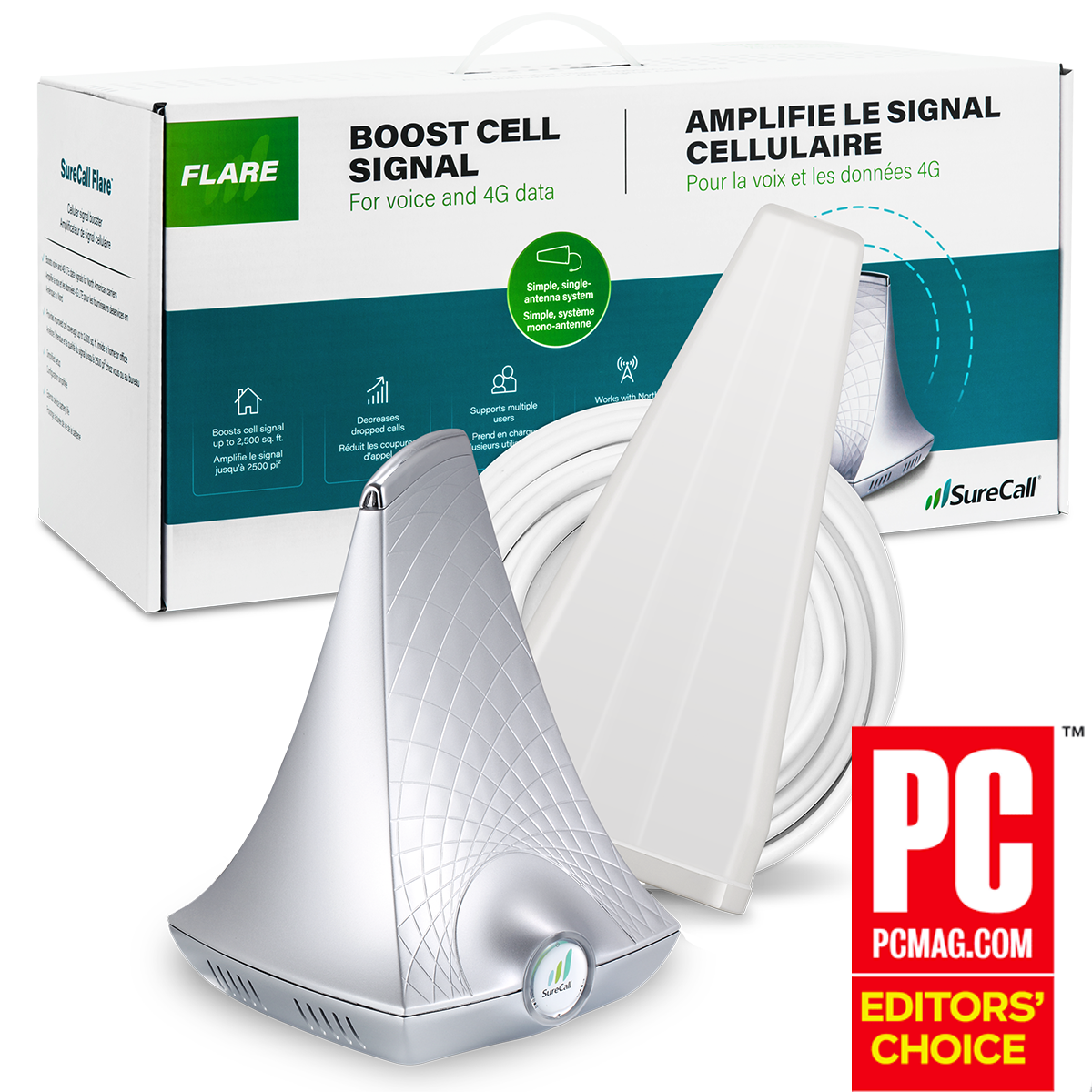 SureCall Flare 3.0 Cell Phone Signal Booster With Yagi Antenna ...